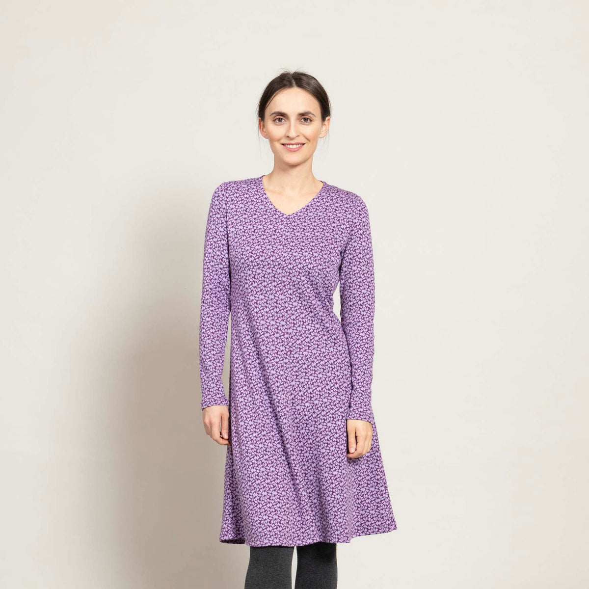 hofius | Kleid – flieder-violett | Bio-Baumwolle fein