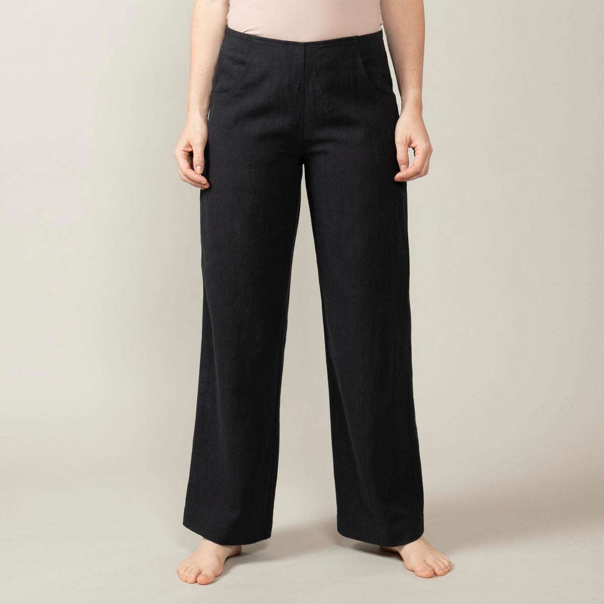 hofius | Leinenhose weit – Tilly | schwarz