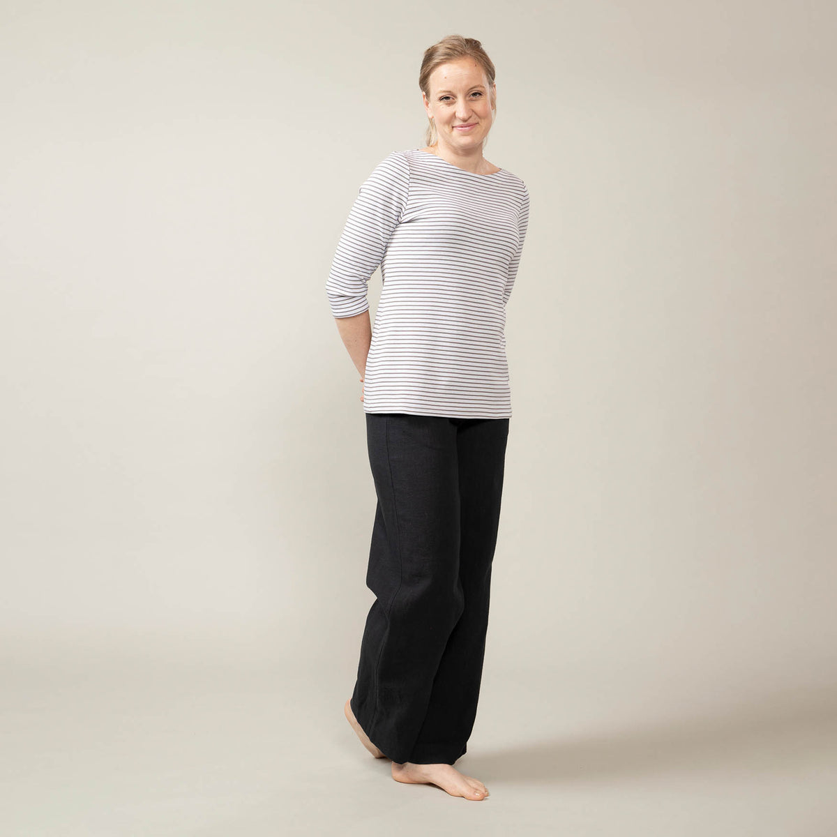 hofius | Leinenhose weit – Tilly | schwarz