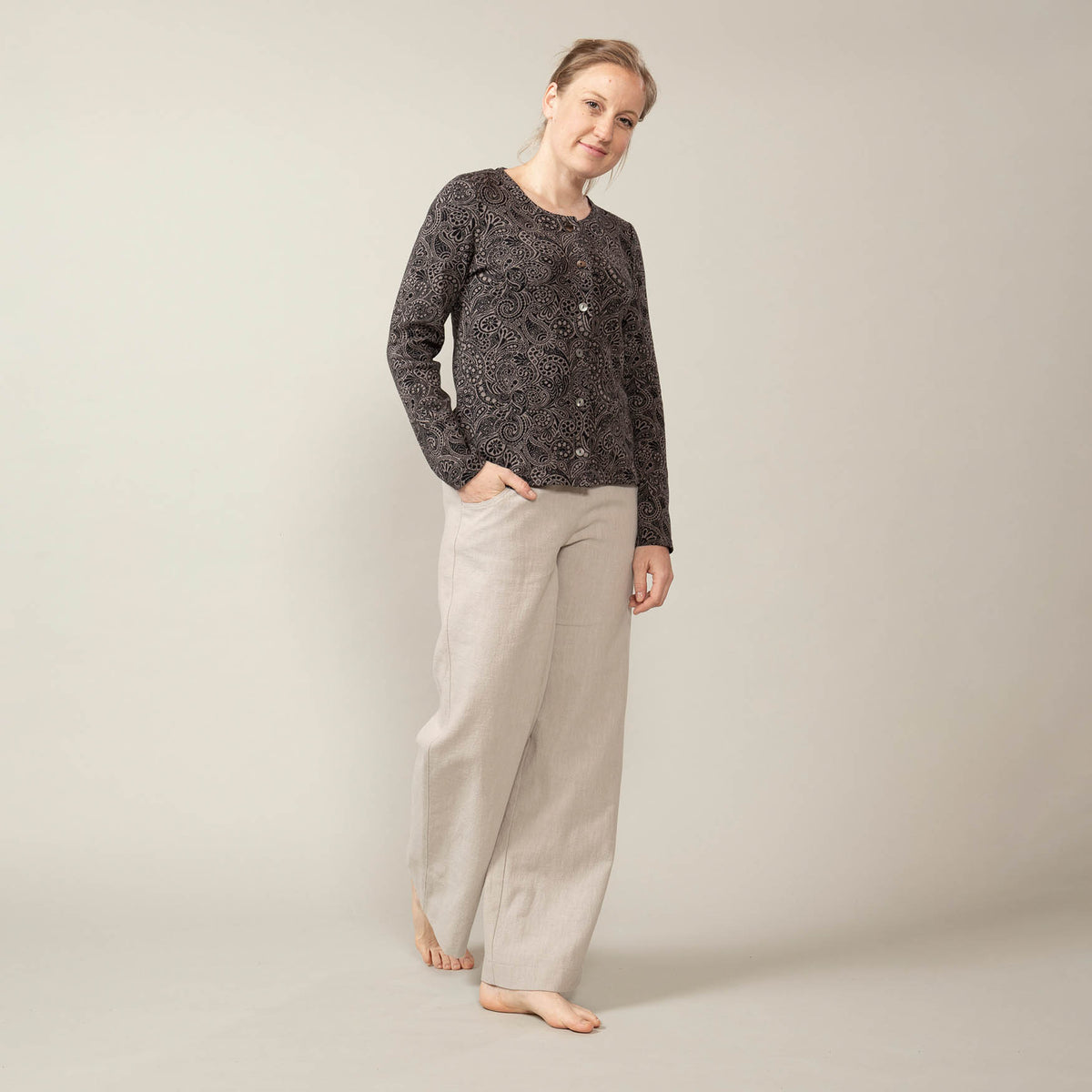 hofius | Leinenhose weit – Tilly | natur